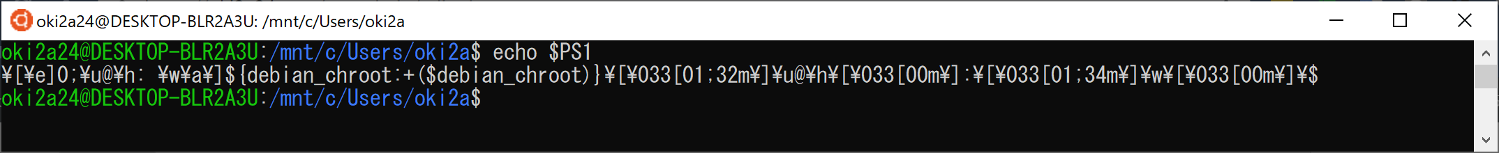 Bash プロンプト PS1 の内容を理解し、設定する – oki2a24